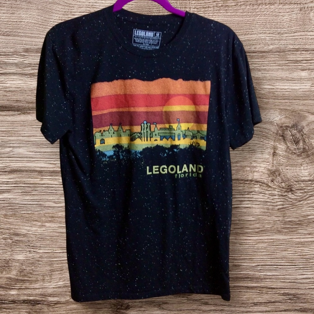 Legoland, Florida, Black Spotted T-Shirt. Medium. - Gem
